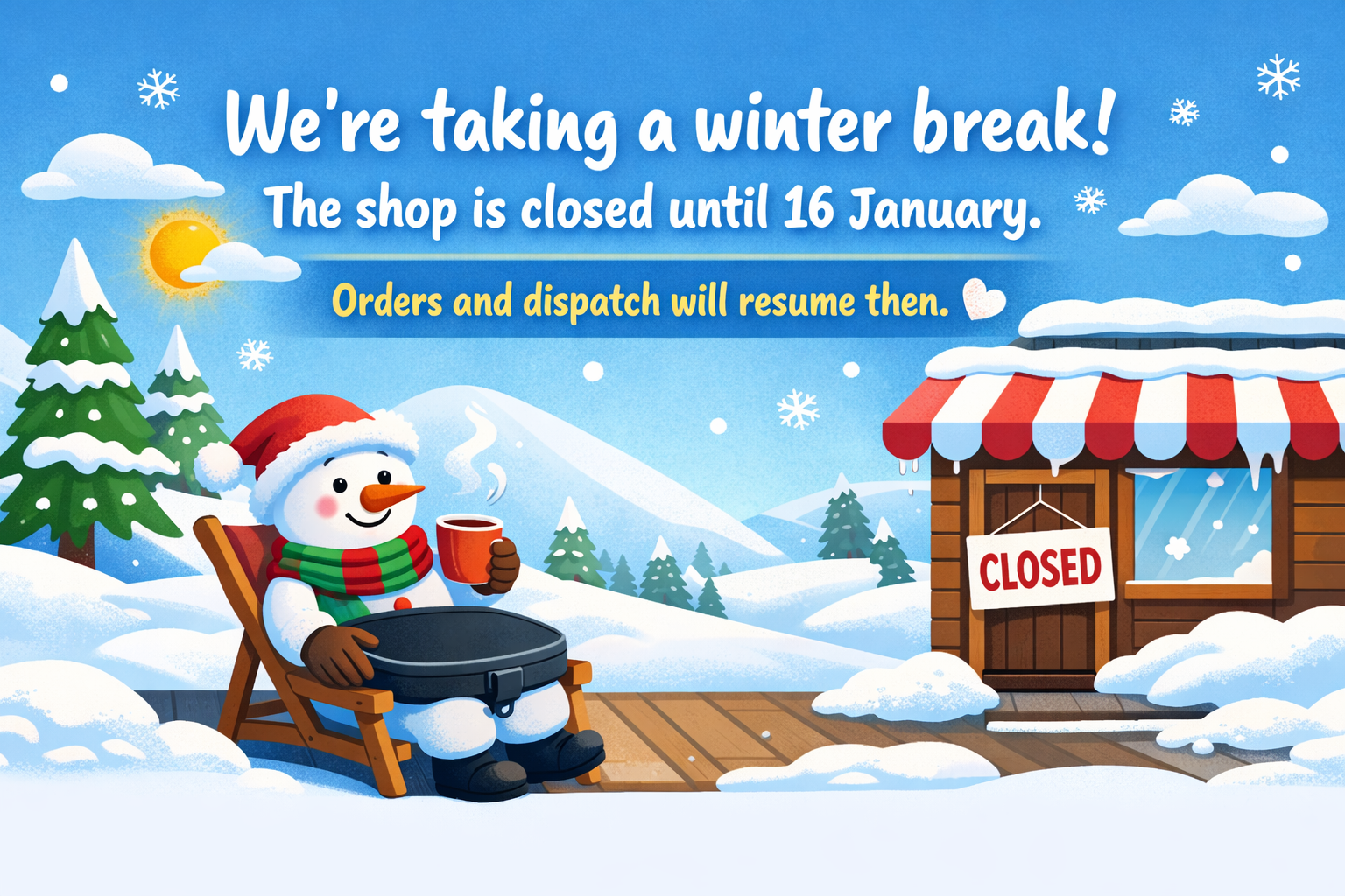 Shop closed for winter break – Disability Health Shop